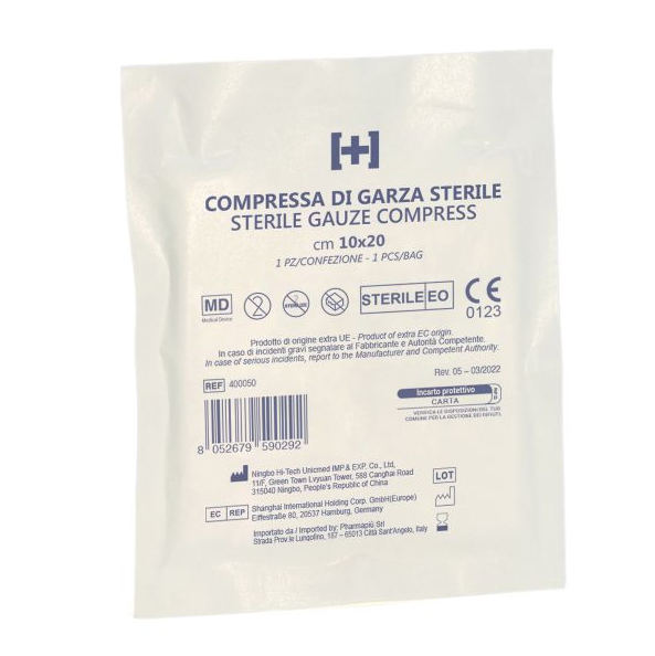 Compressa garza sterile 10x20 cm